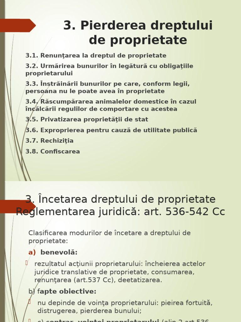 Pierderea Dreptului de Proprietate | PDF