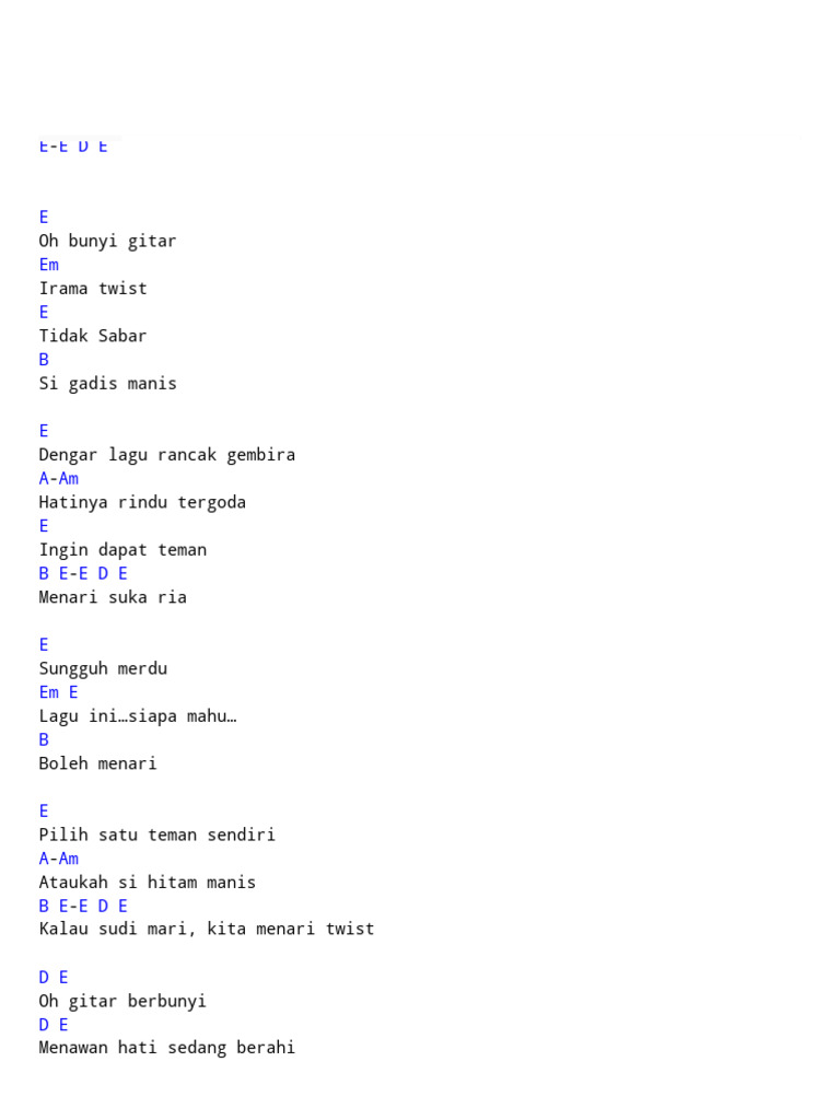 P Ramlee - Bunyi Guitar Chord | PDF