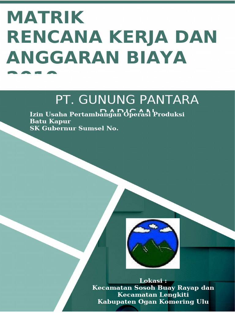 01 Cover Matrik RKAB PT. GPB | PDF