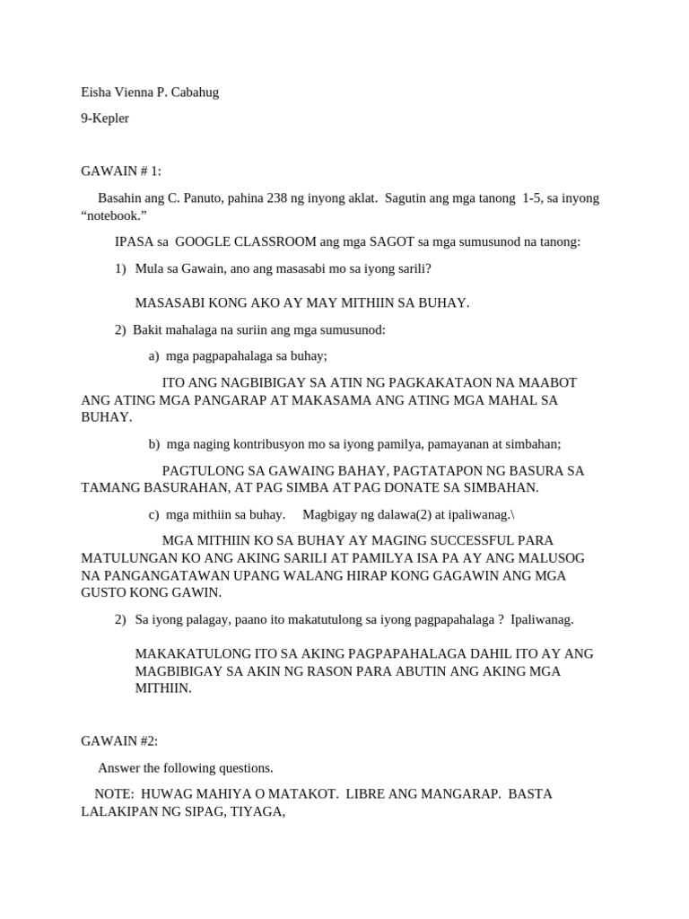 MGA GAWAIN SA MODULE 14-Q4-SY2022-2023. | PDF