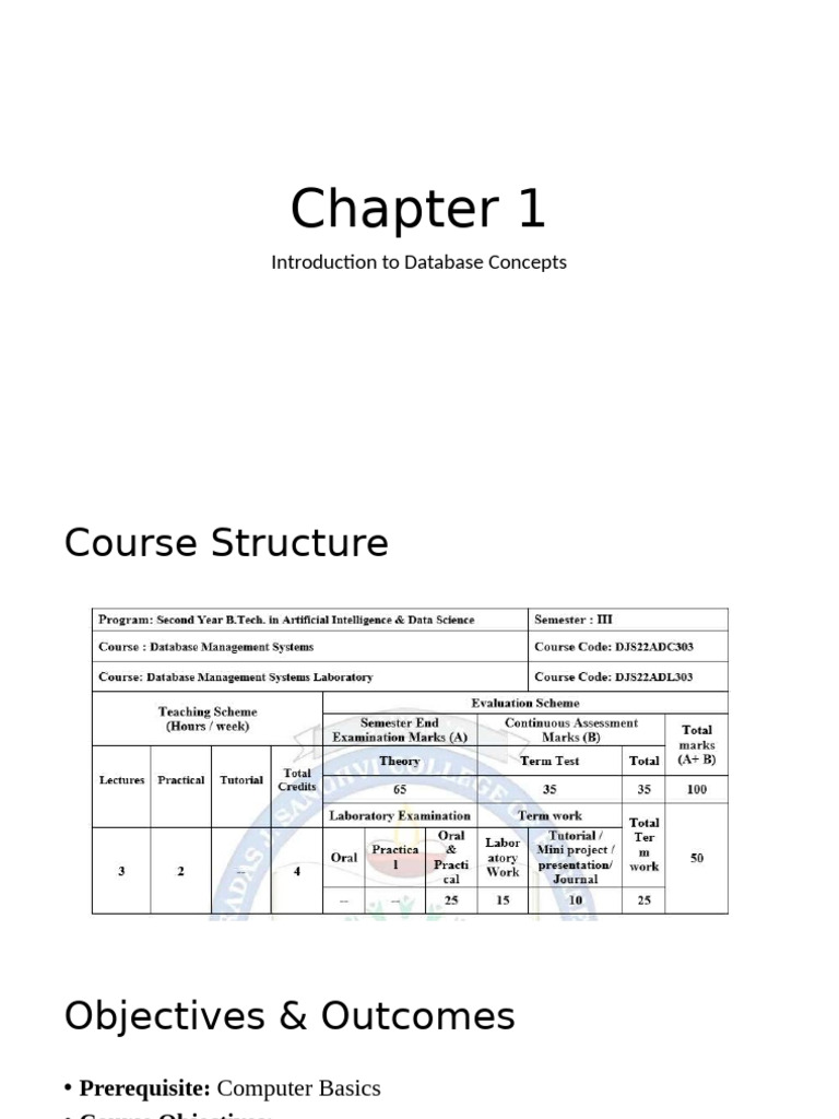 Chapter 1 DBMS DJSCE | PDF