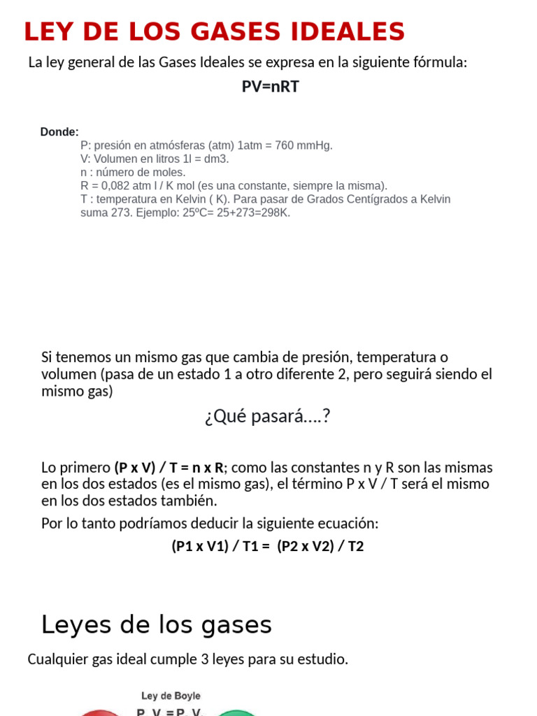 Ley de Los Gases Ideales | PDF