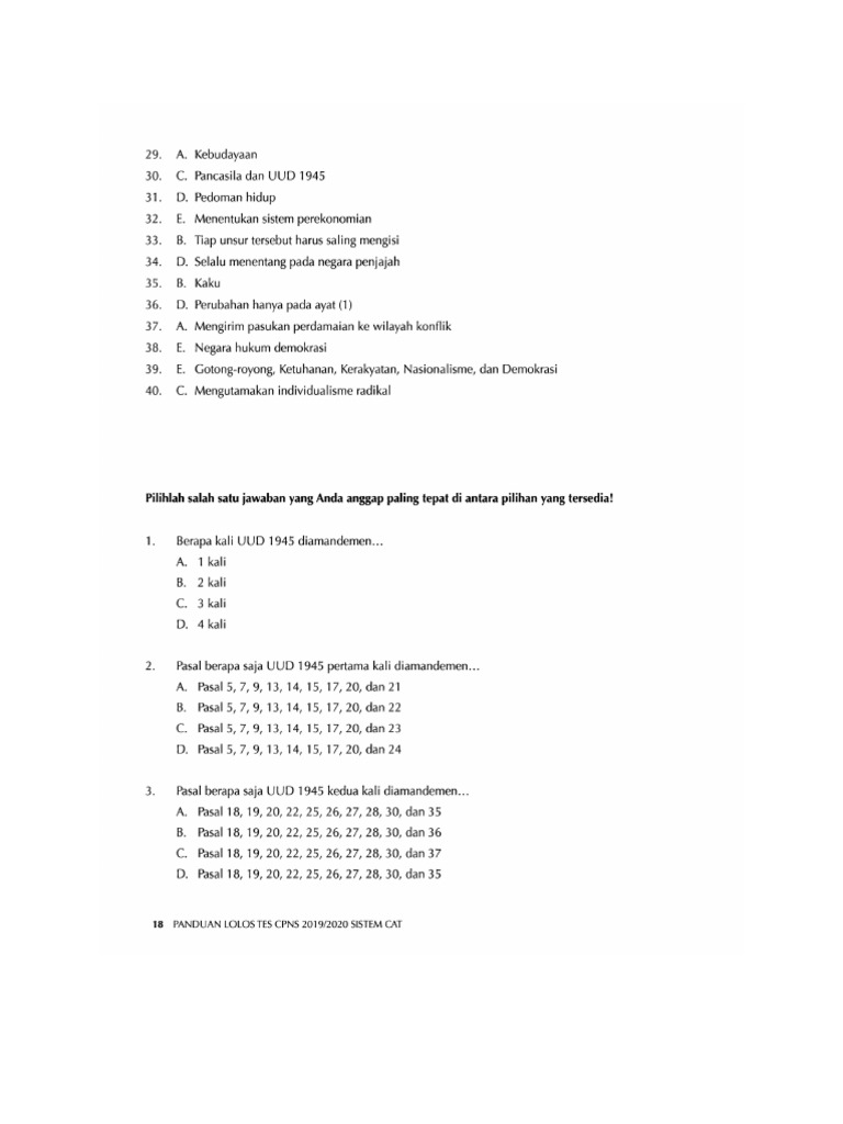 TWK 2 latihan UUD 1945 (2) | PDF