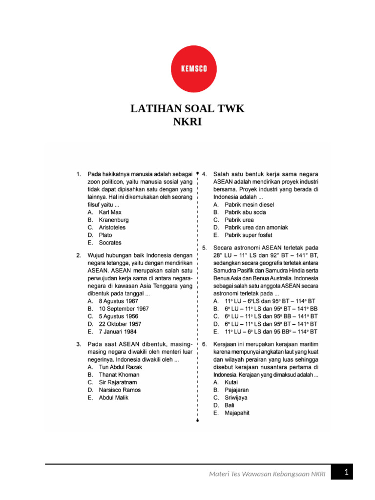 TWK 3 Latihan NKRI | PDF