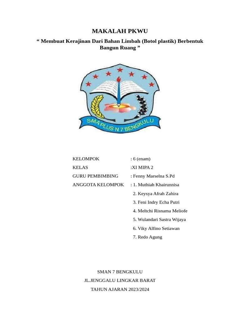 MAKALAH PKWU Kerajinan Bangun Ruang | PDF