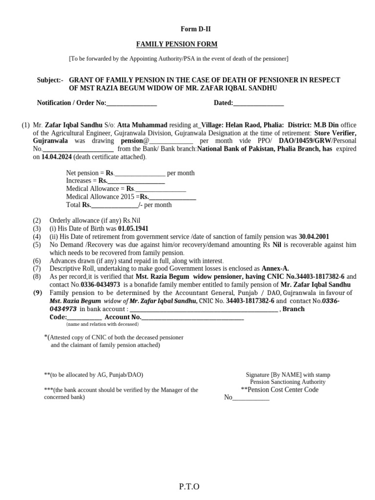 Form D-II | PDF