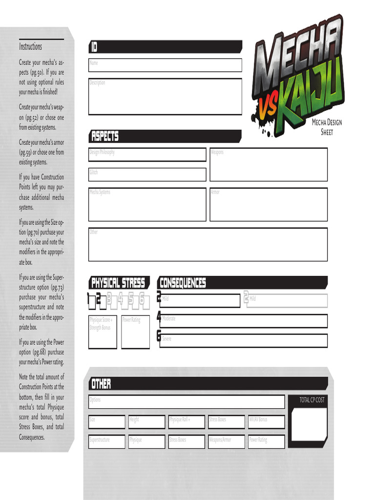 MVK Mecha Design Form | PDF