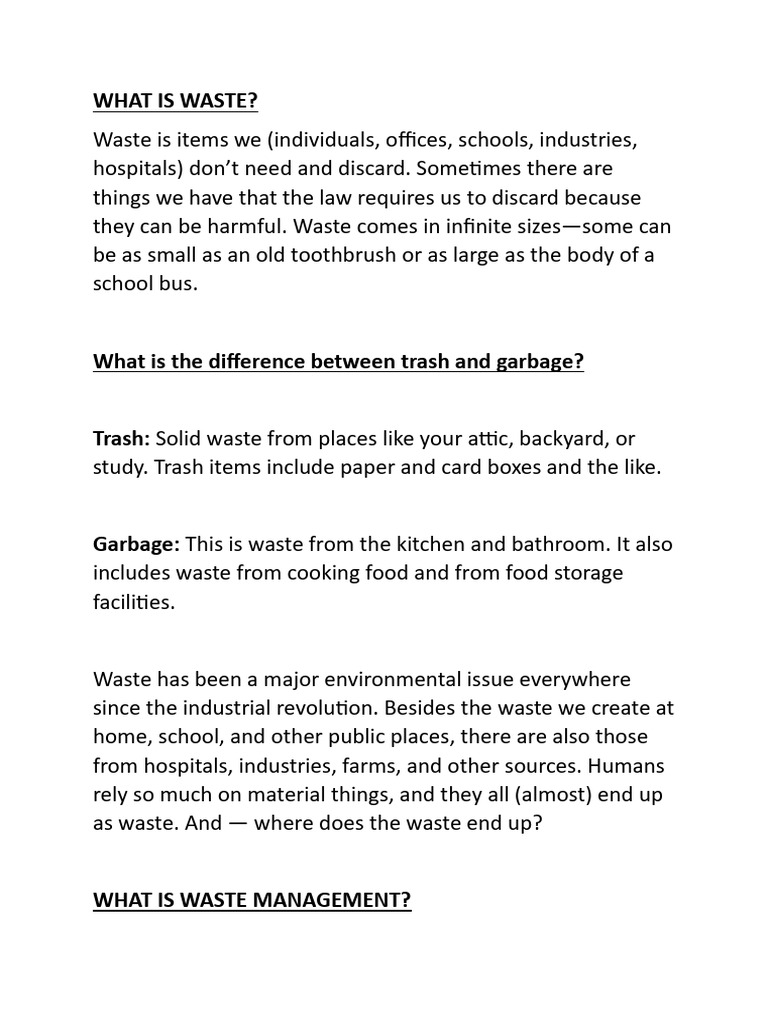 Geography Project 2024-25 (Waste Management) | PDF