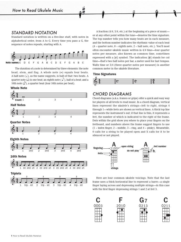 How To Read Ukulele Music Notation | PDF