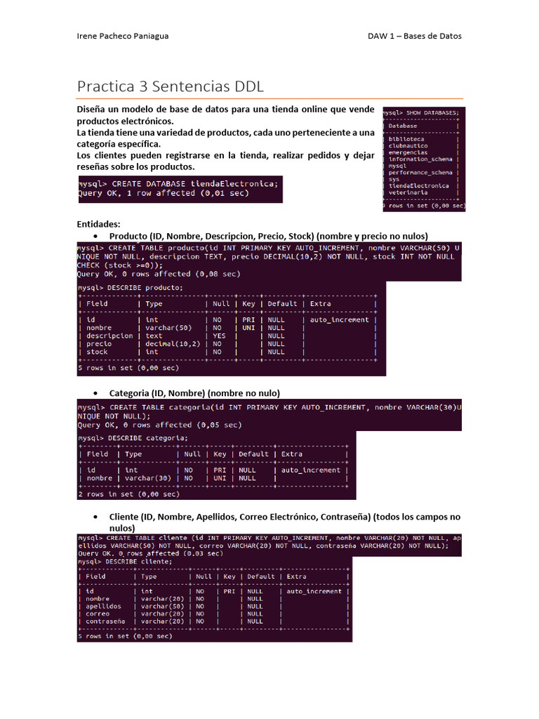 Practica3 Pacheco Irene | PDF | Bases de datos | Gestión de datos