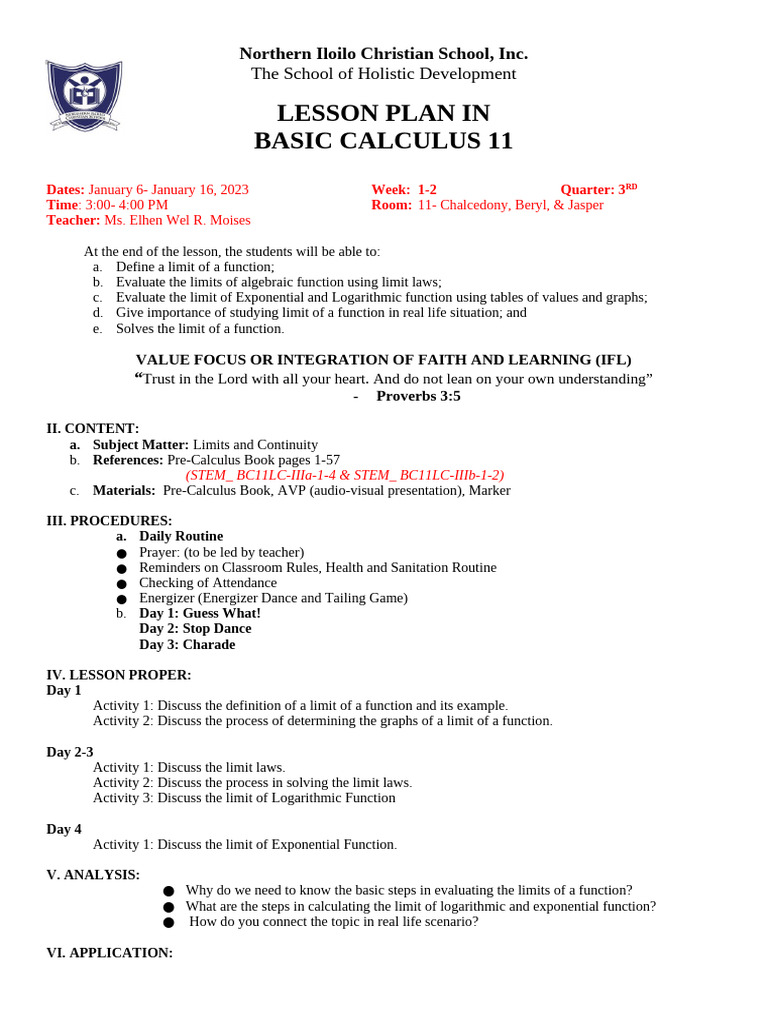 Basic Cal W1-2 | PDF