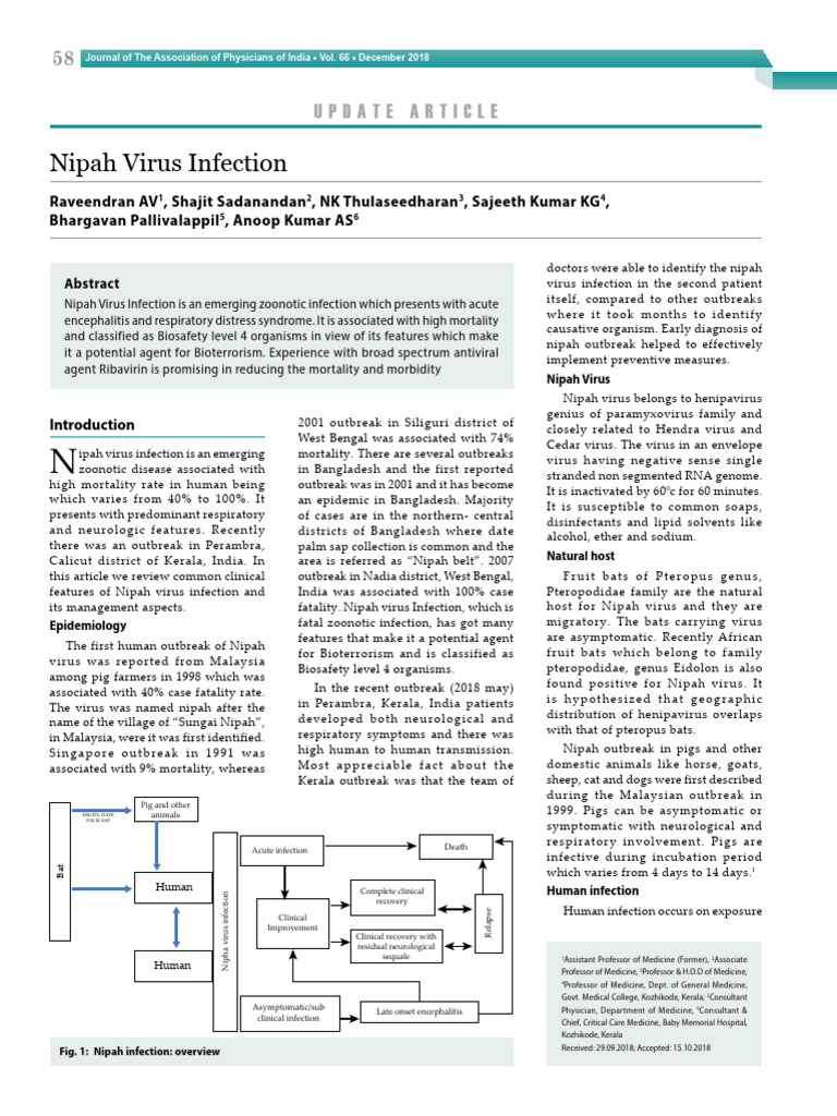 11 Ua Nipah Virus Infection | PDF