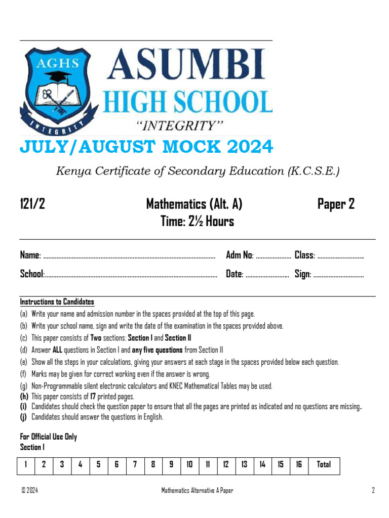 Mathematics - Paper 2 - Question Paper | PDF | Area | Significant Figures