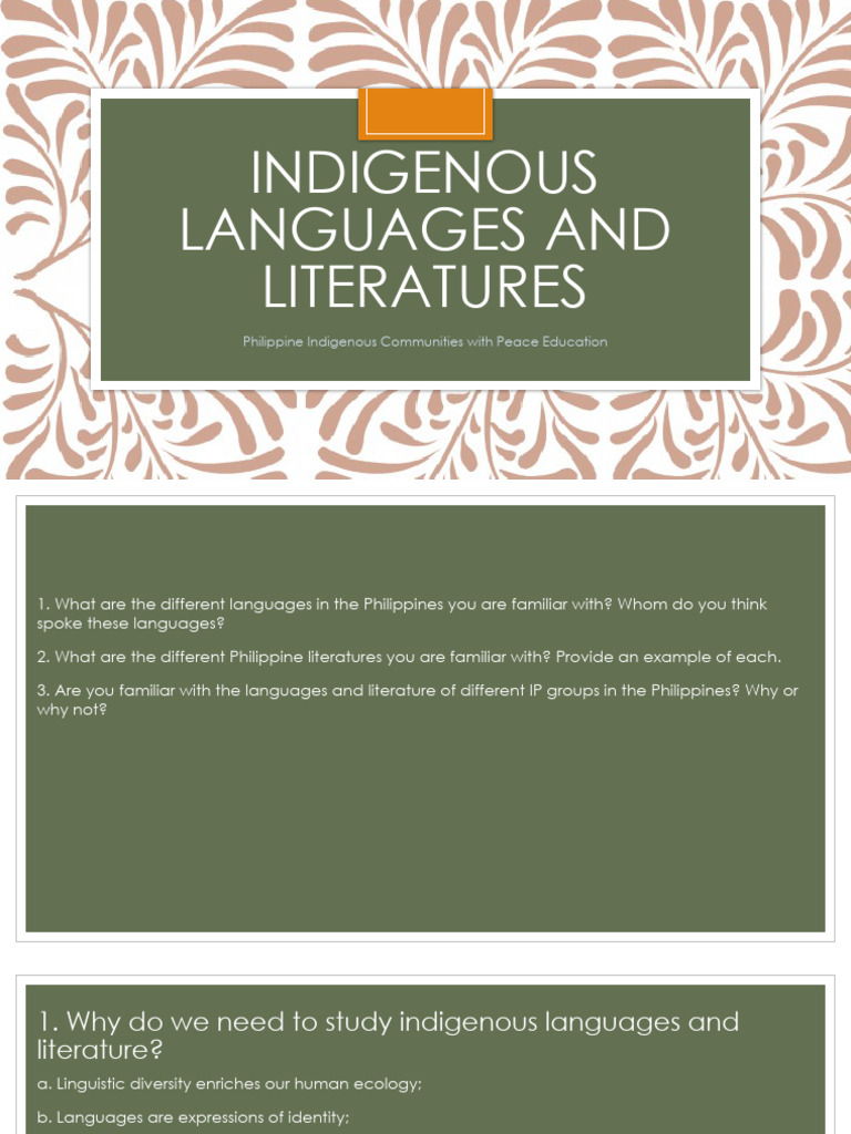 Indigenous Languages and Literatures | PDF