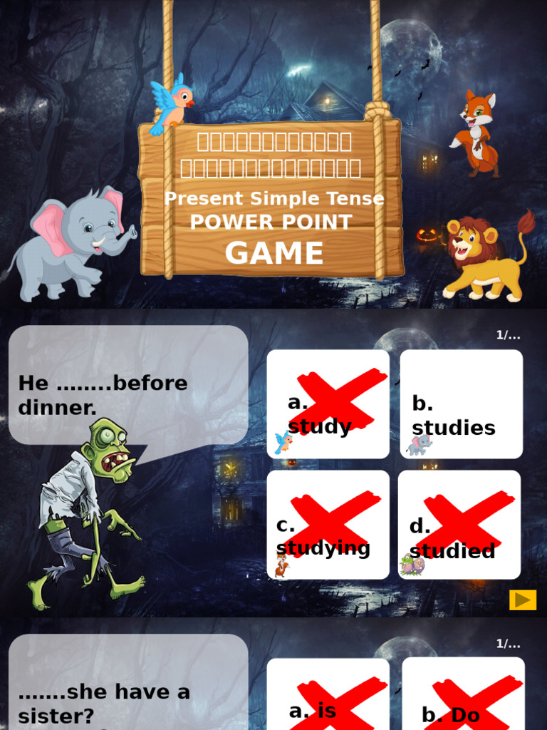 Present Simple Games | PDF