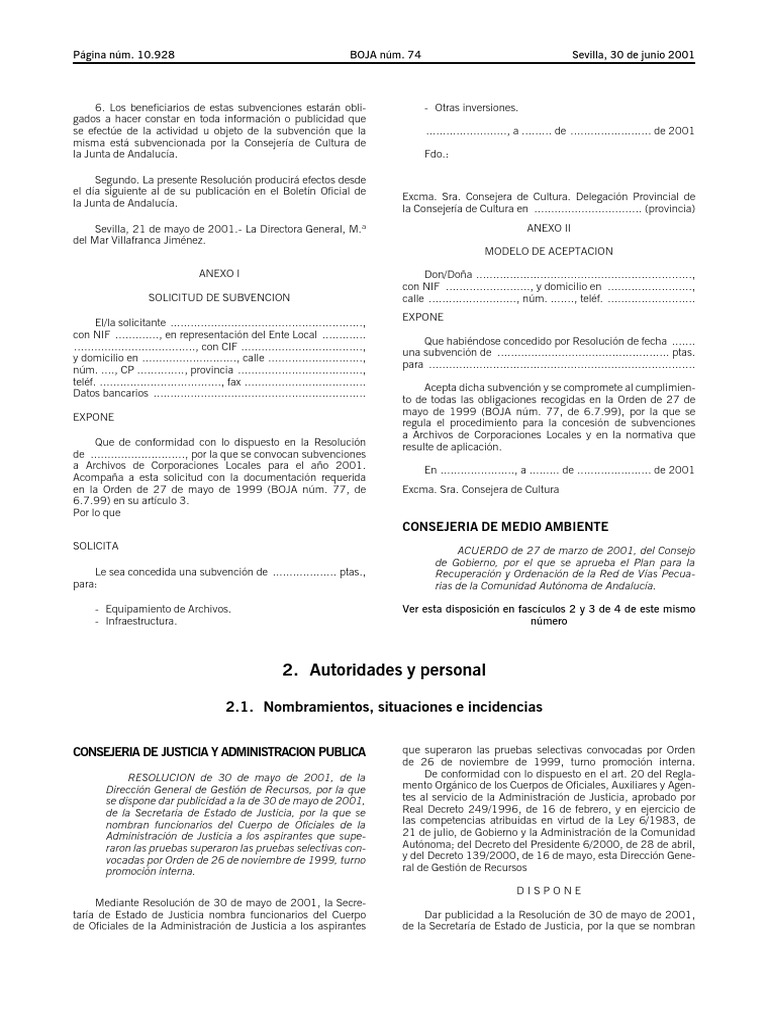 Autoridades y Personal: BOJA Núm. 74 Página Núm. 10.928 Sevilla, 30 de ...