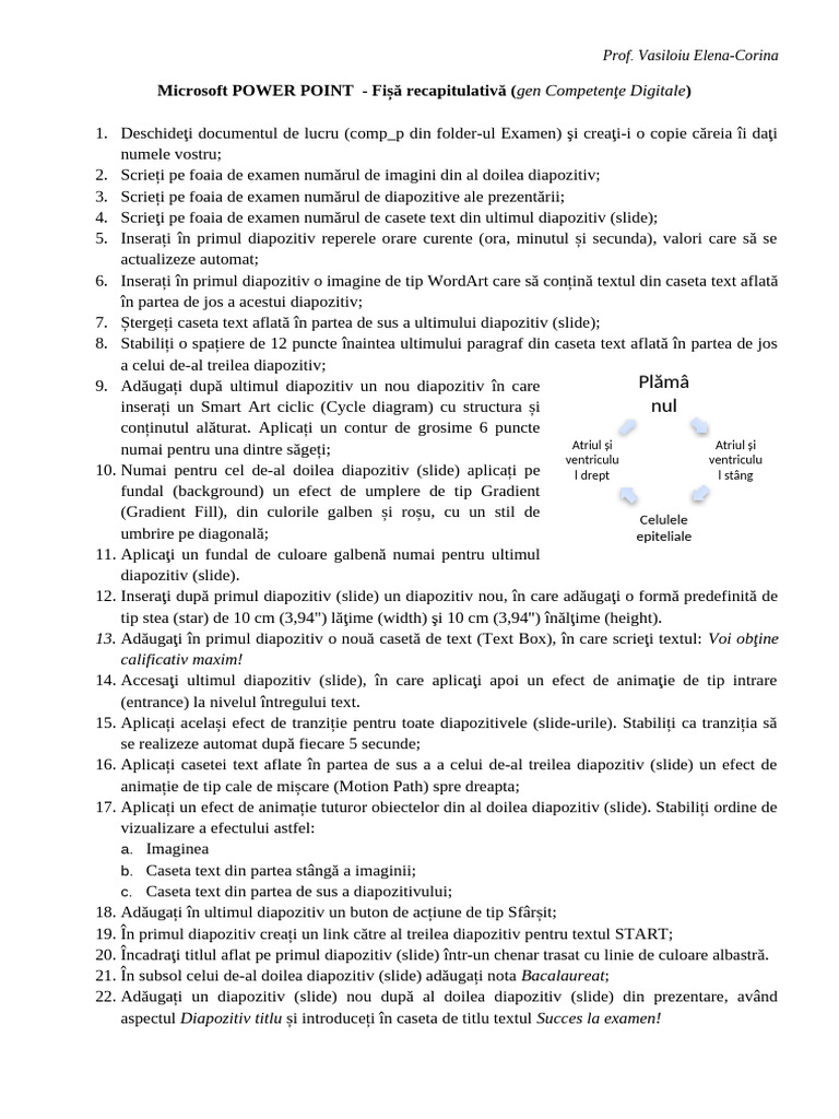 Fisa de Lucru Power Point Gen Com Digitale | PDF