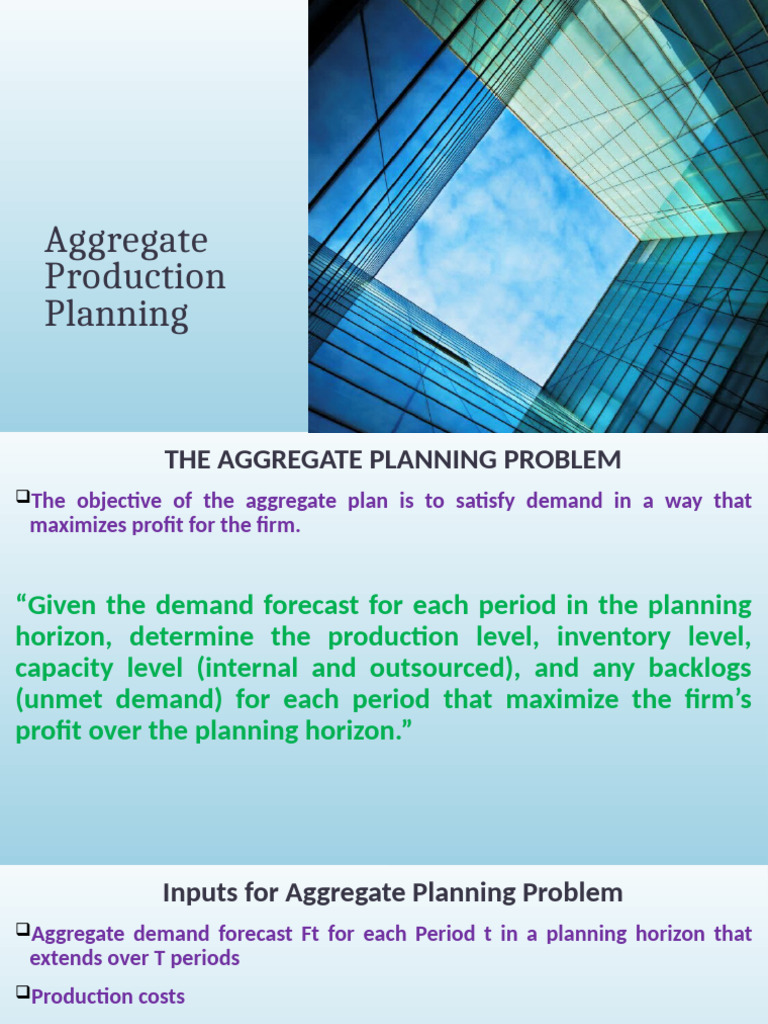 Aggregate Production Planning | PDF