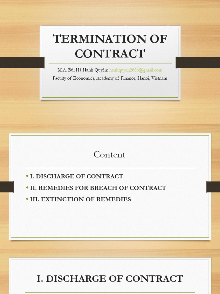 PART 4_ TERMINATION OF CONTRACT.pptx | PDF