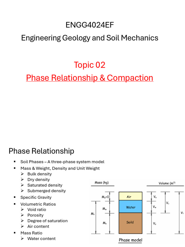 ENGG4024EF Topic 02_Phase Relationship & Compaction | PDF