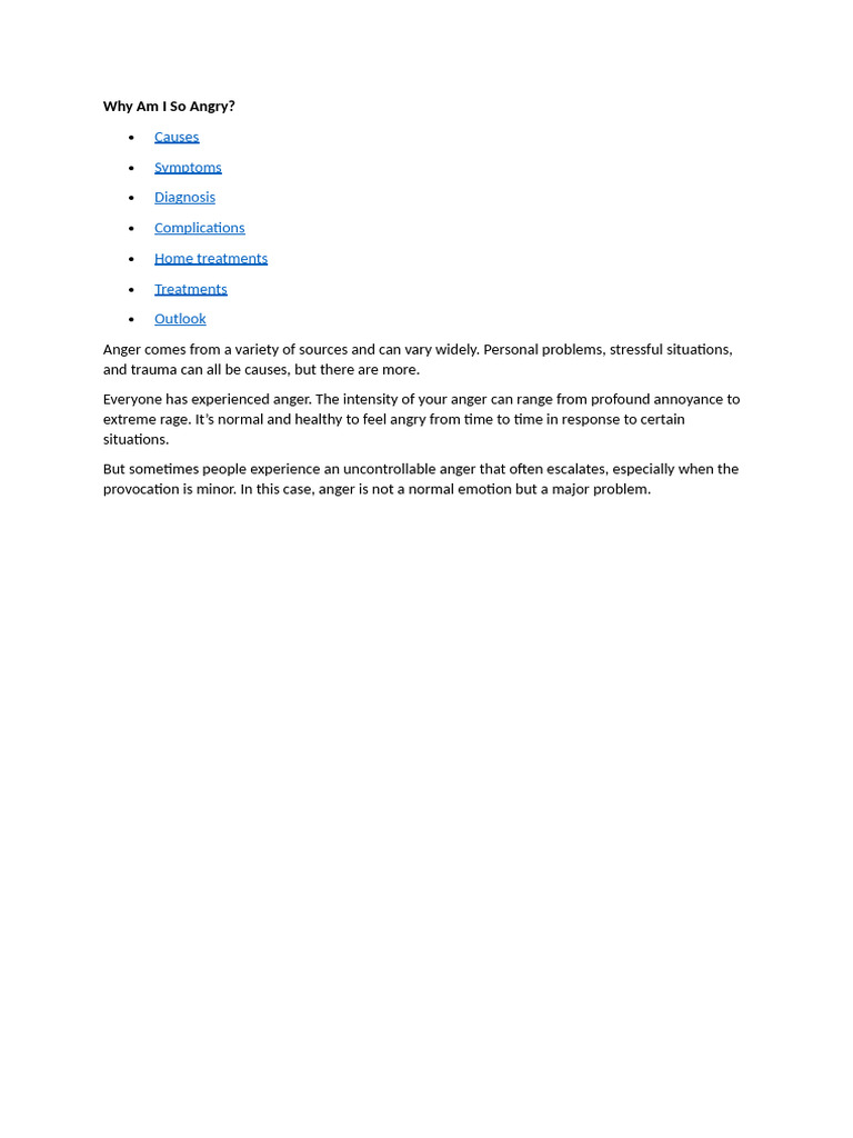 Why Am I So Angry | PDF