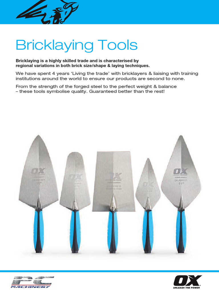 OX Bricklaying Tools | PDF