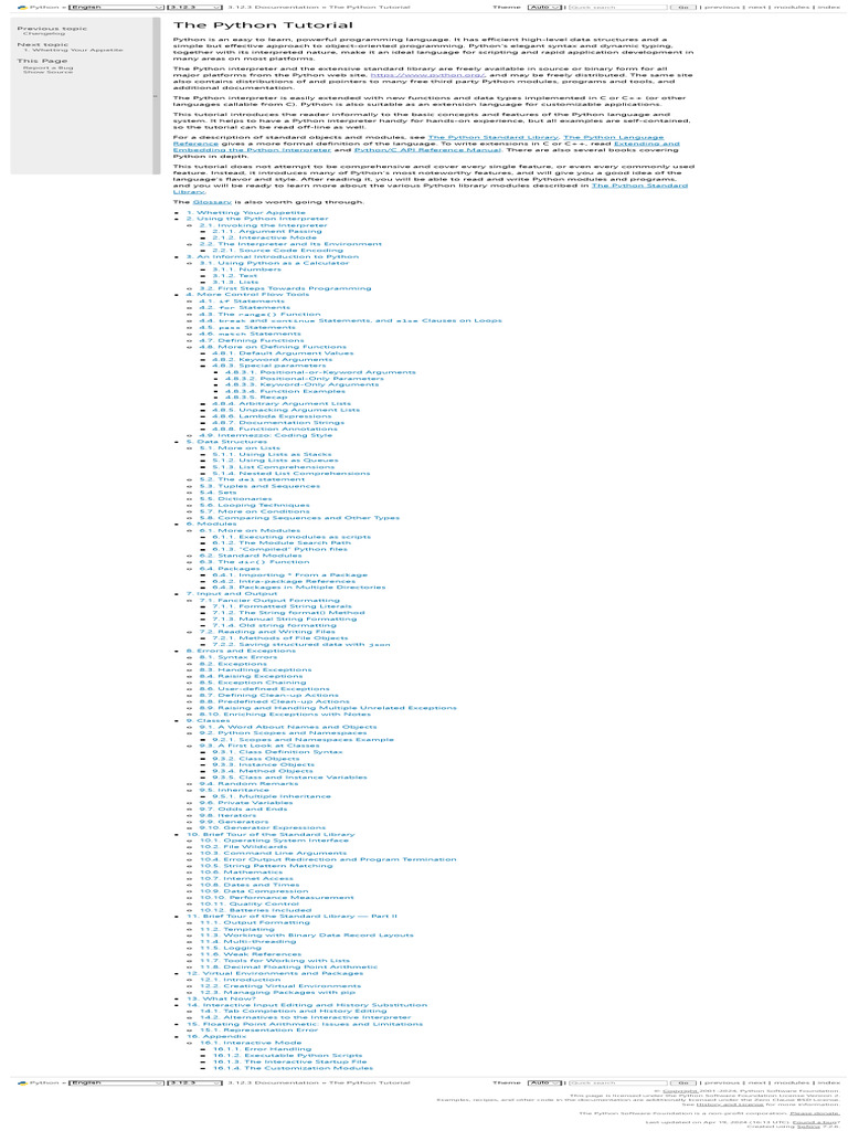 The Python Tutorial — Python 3 12 3 Documentation Pdf