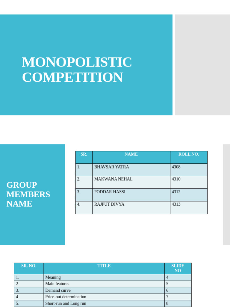 Monopolistic Competition (DIV-C).. | PDF