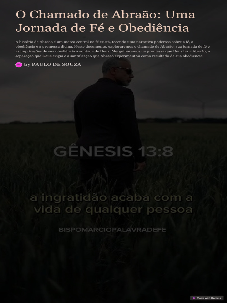 O Chamado de Abraao Uma Jornada de Fe e Obediencia | PDF