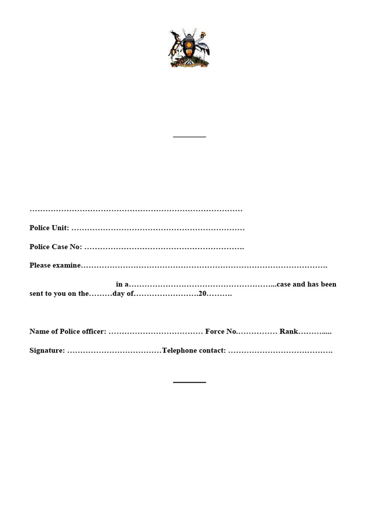 Uganda - Police Form 24A - Medical Examin - Person Accused | PDF ...