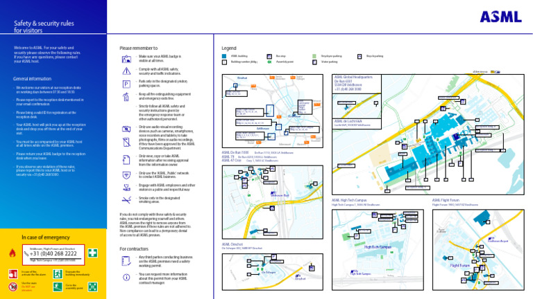 ASML Veldhoven Visitor Information and Campus Map | PDF