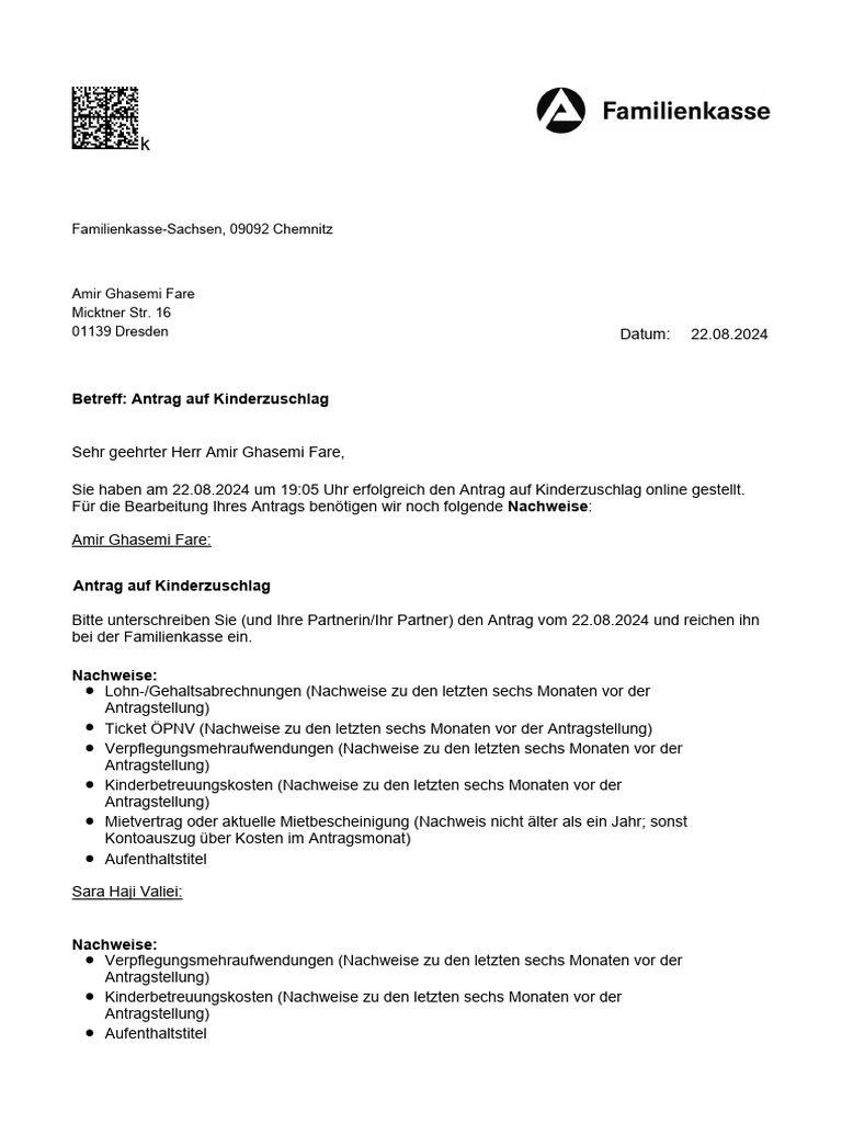 Antrag Auf Kinderzuschlag | PDF