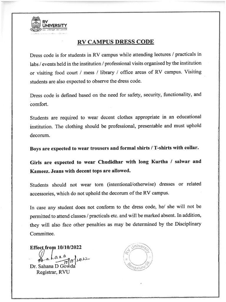 Student Dress Code | PDF