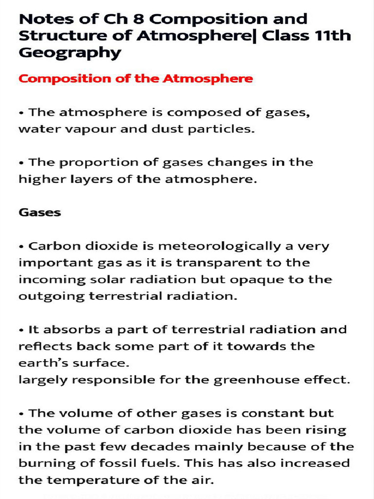 Composition and Structure of Atmosphere Chap-8 | PDF