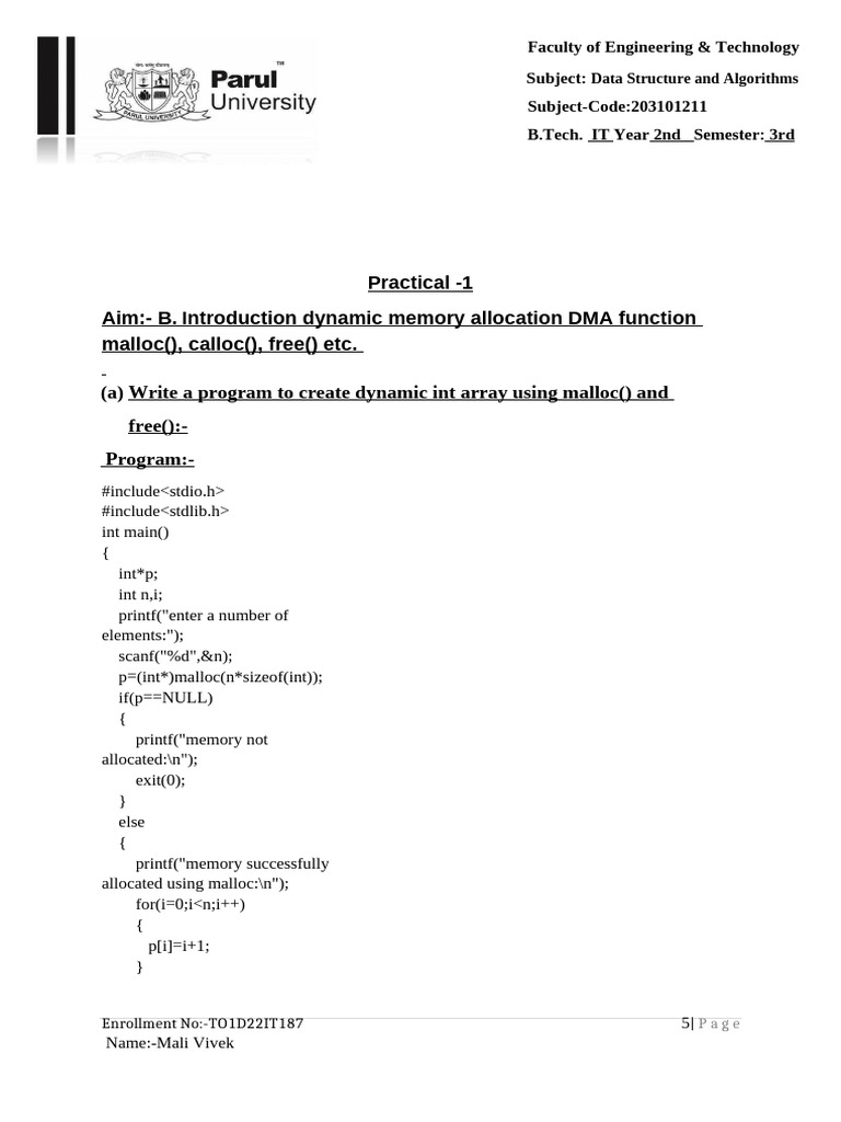 Practical 1.2 Dsa | PDF