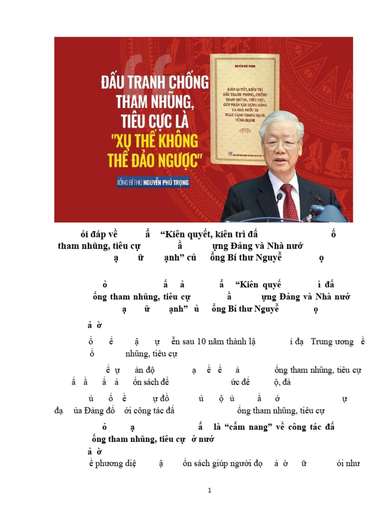 Hỏi đáp về tác phẩm "Kiên quyết, kiên trì đấu tranh phòng, chống tham nhũng, tiêu cực, góp phần ...