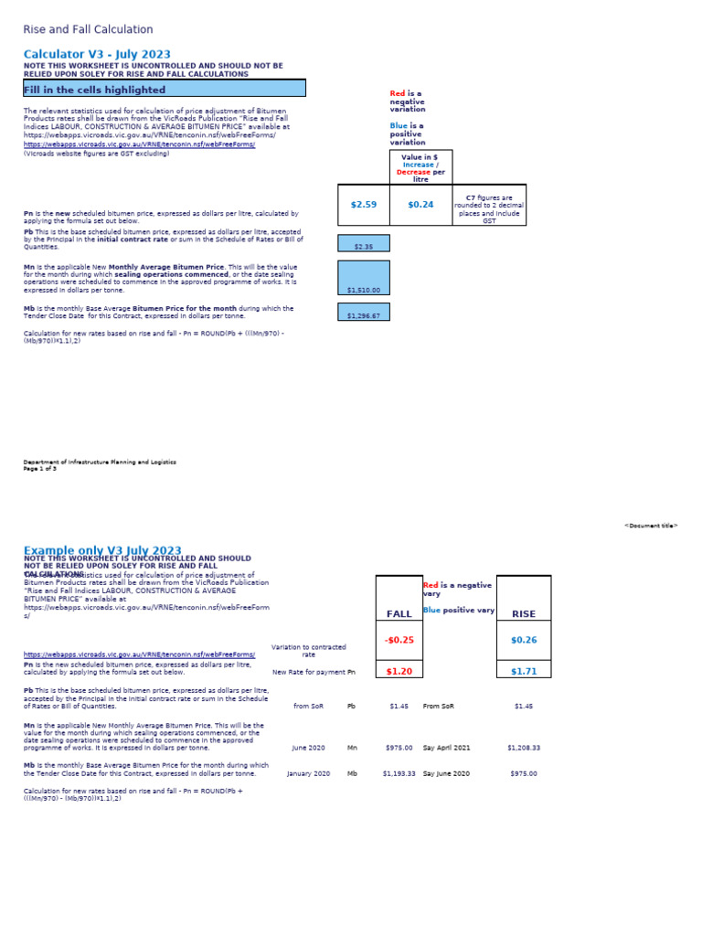 Rise and Fall Calculation | PDF