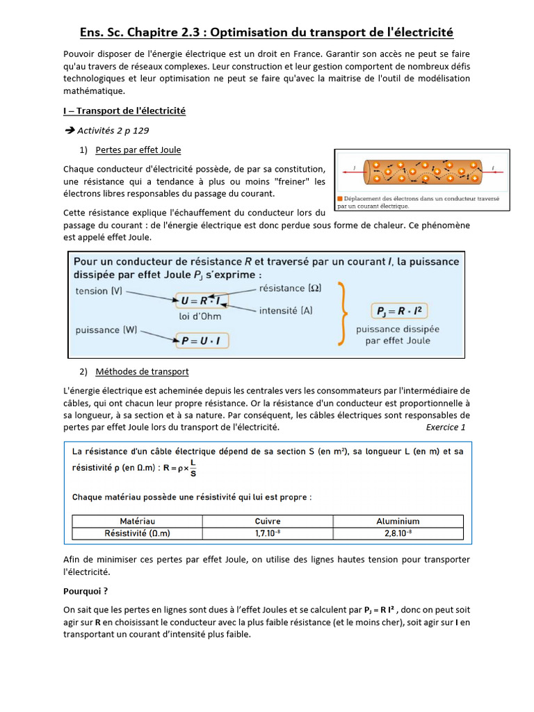 Chap 3 - Optimisation Du Transport de L'électricité | PDF