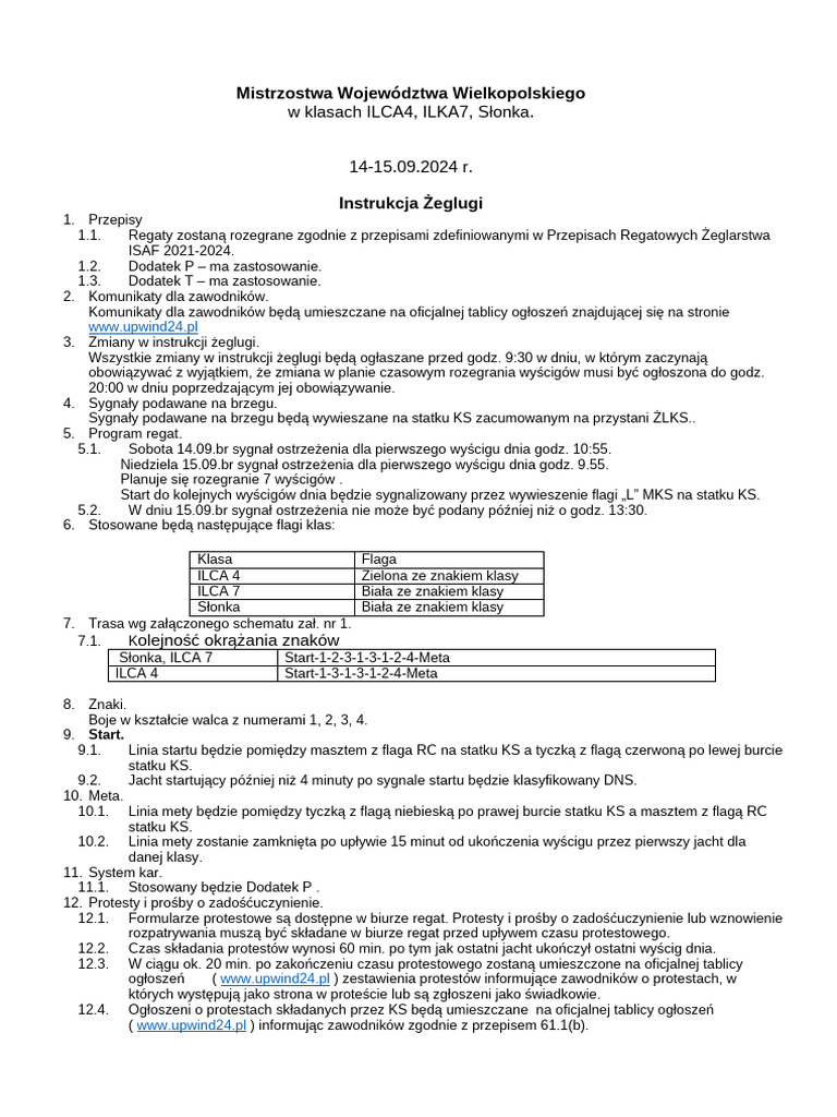Instrukcja Zeglugi MWW 2024 W KL Ilka 4 Ilka 7 I Slonka 2 | PDF
