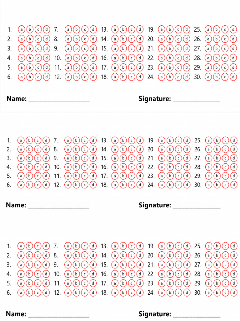 Omr Practice Set | PDF