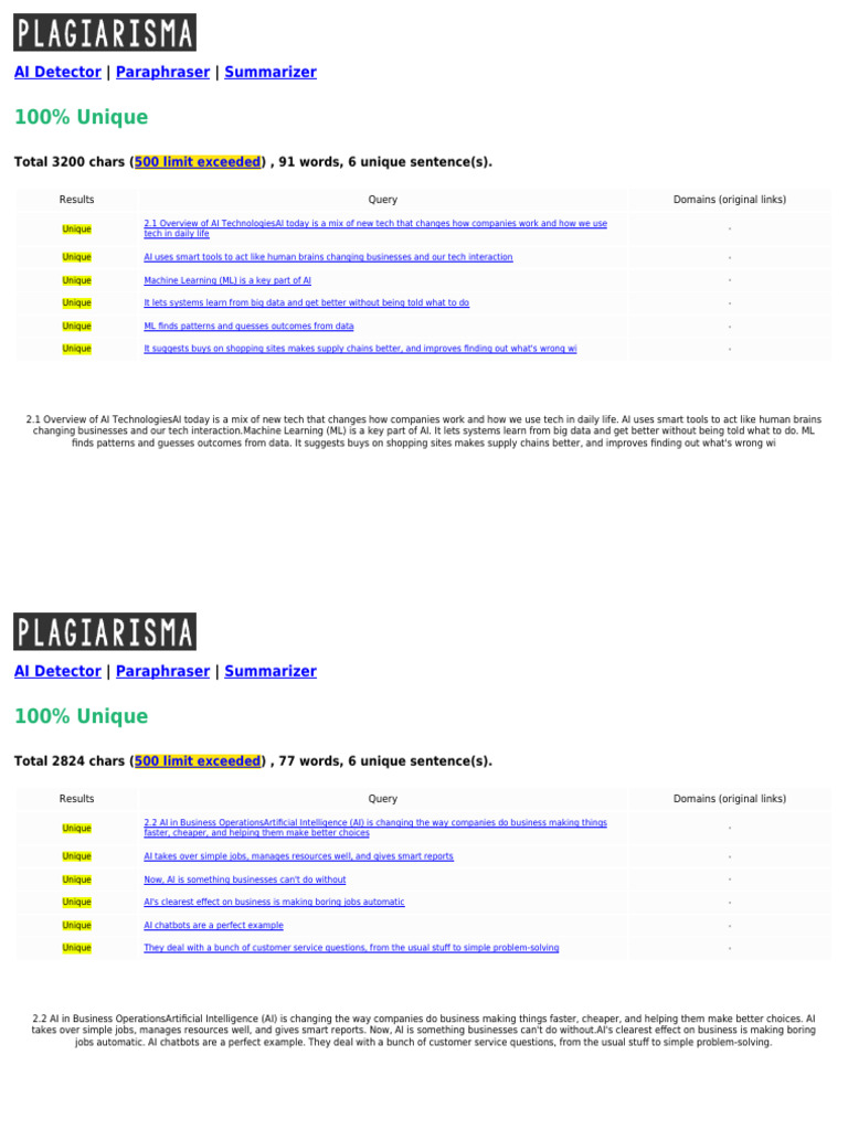 Plagiarism Report | PDF