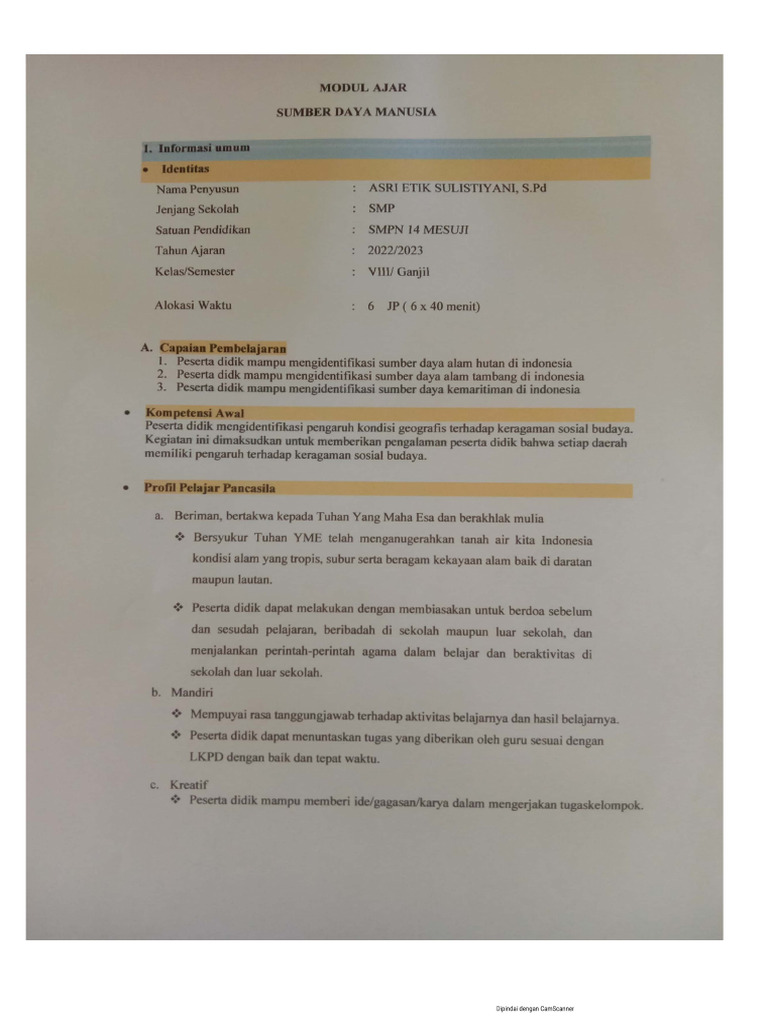 Modul Ajar Ips Kelas 8 Ganjil | PDF