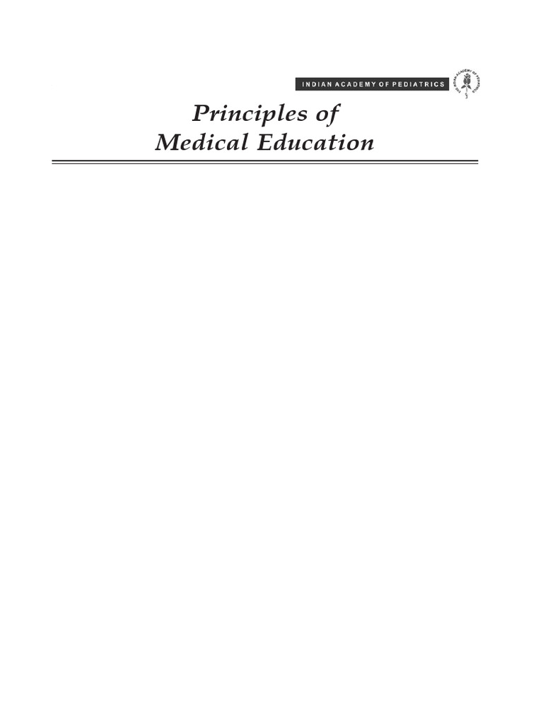 Principles of Medical Education | PDF