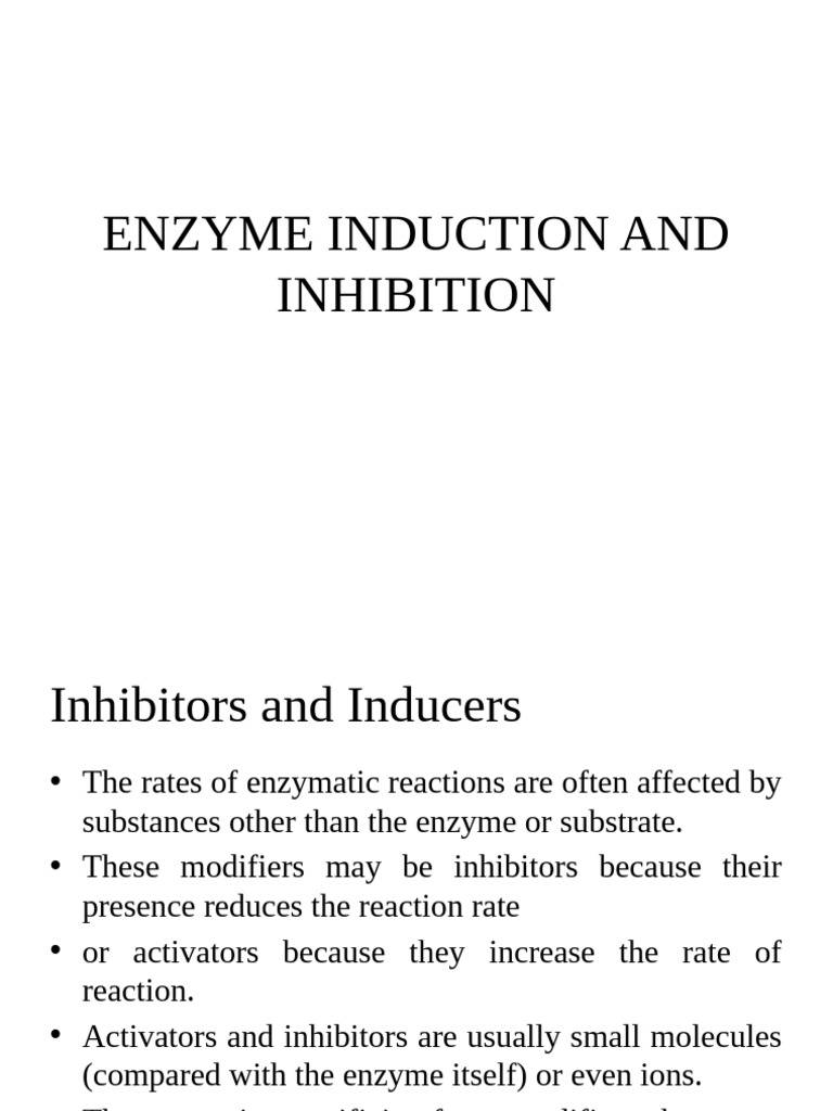 Enzyme Induction and Inhibition Explained | PDF | Enzyme Inhibitor | Enzyme