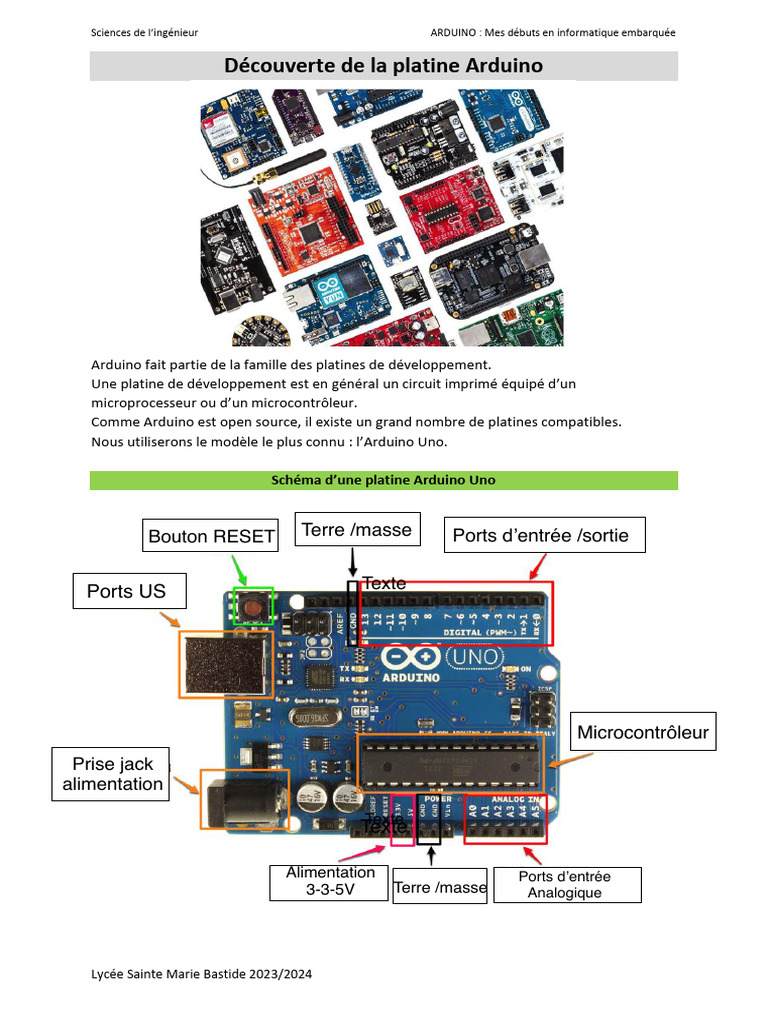 ARDUINO - Mes Débuts en Informatique Embarquée | PDF