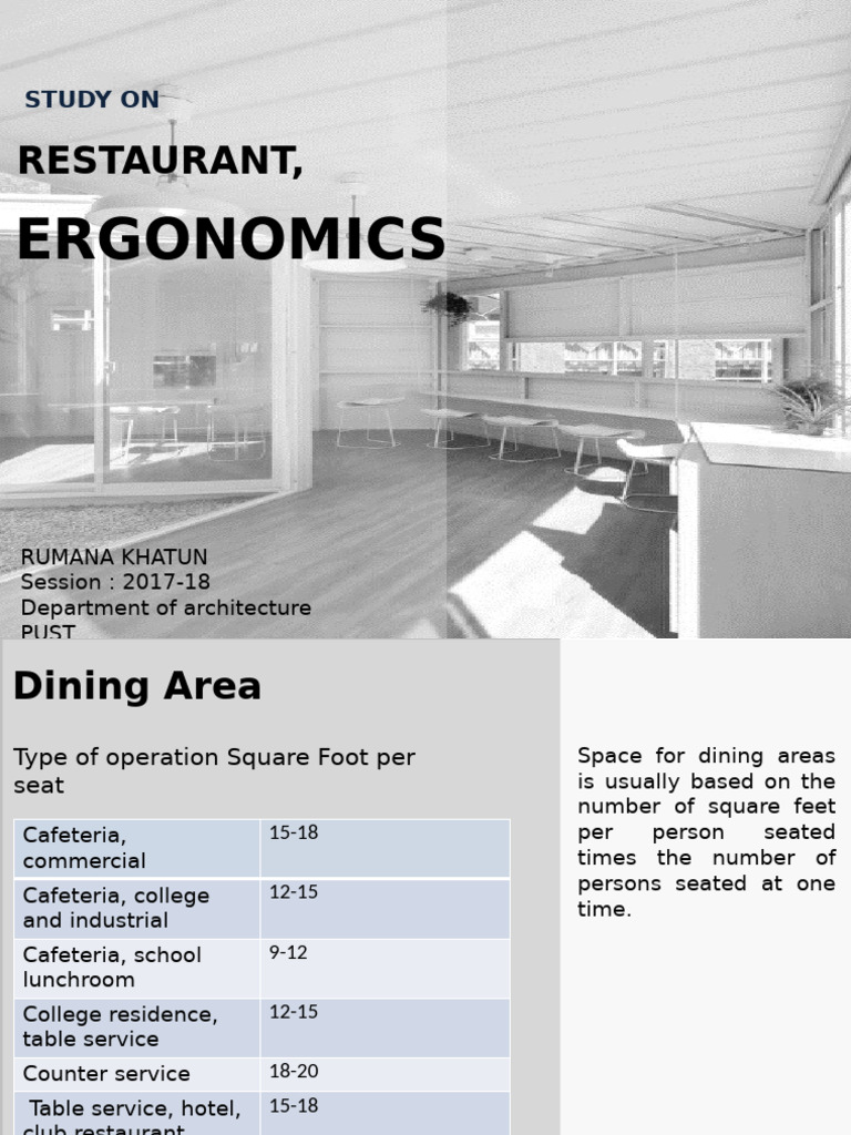 Ergonomics and Case Study On Restaurant | PDF