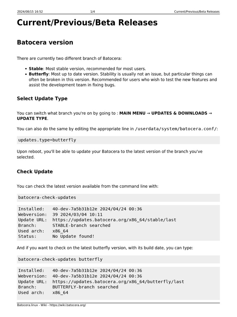 Current Previous Beta Releases | PDF