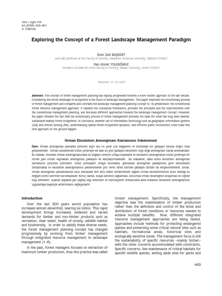 Forest Landscape Management Paradigm | PDF | Forestry | Wellness