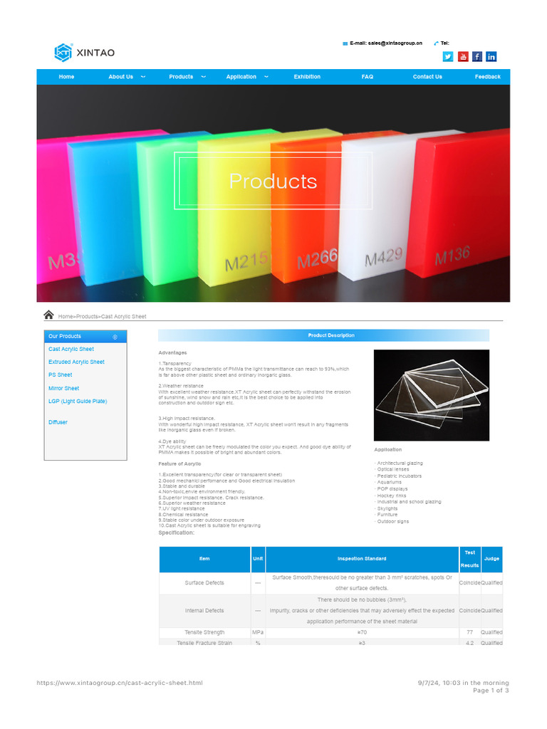 Acrylic Specification | PDF