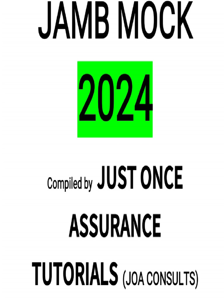 Jamb Mock 2024 Free Version2 | PDF